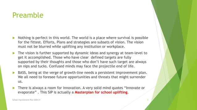 School improvement plan 2020 21 | PPT