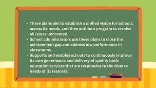 Schools Improvement Plan and Operations Management | PPTX