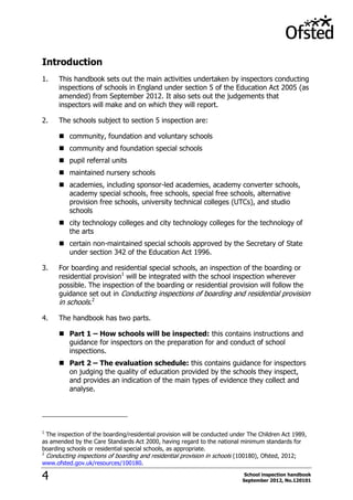 School inspection handbook from september 2012 | PDF