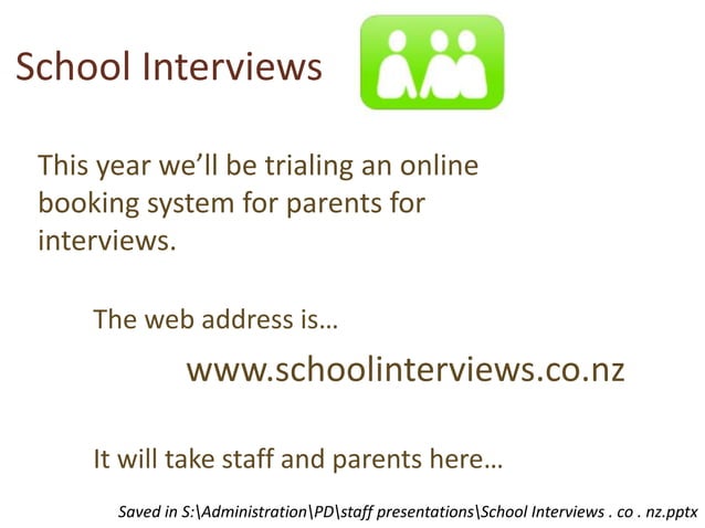 School interviews Electronic Booking | PPT