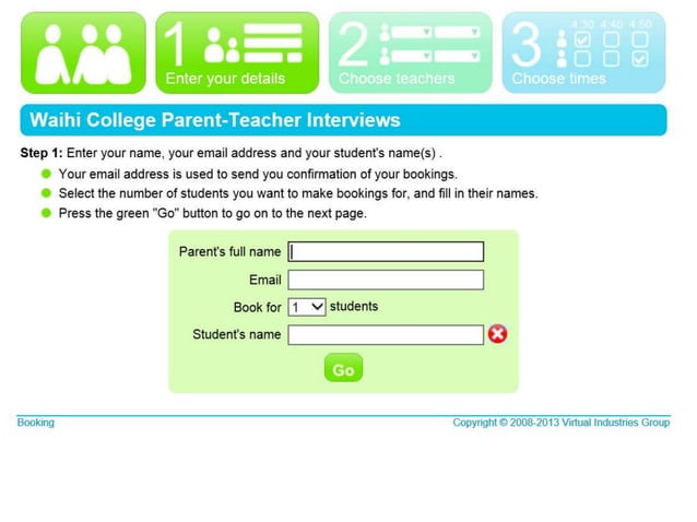 School interviews Electronic Booking | PPT