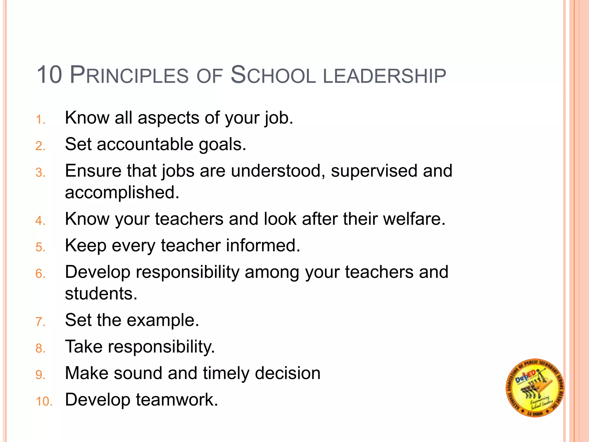Effective School leadership | PPTX