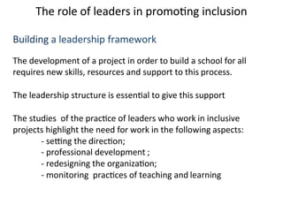 School Leadership and Inclusion | PDF