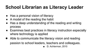 PPT: School Library as Literacy Leader | PDF