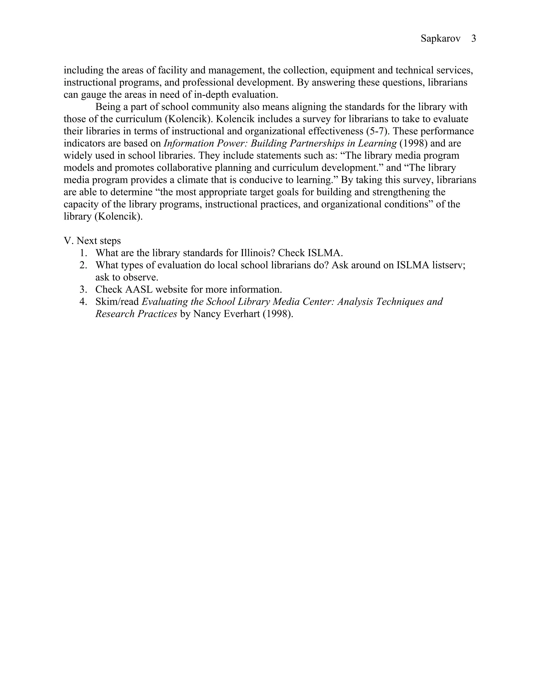 School Library Evaluation | DOC