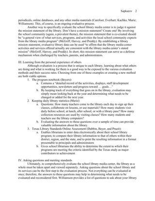School Library Evaluation | DOC | Educational Assessment | Education