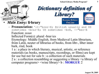 School Library Media Program | PPT