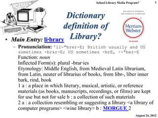 What is a school library program? | PPTX