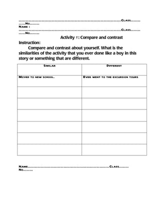 Unit: Myself Topic : School life | DOC