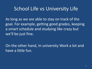 School life vs university life | PPT