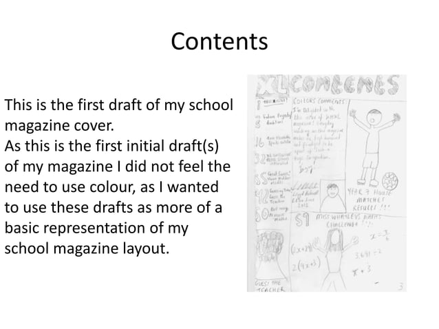 School magazine: Contents and Article Drafts | PPTX