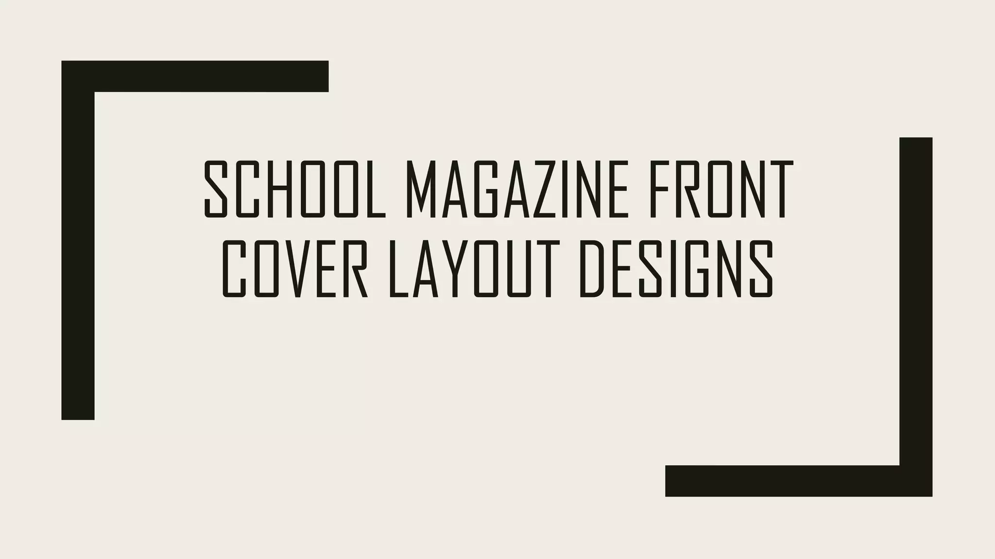 School magazine front cover layout designs | PDF