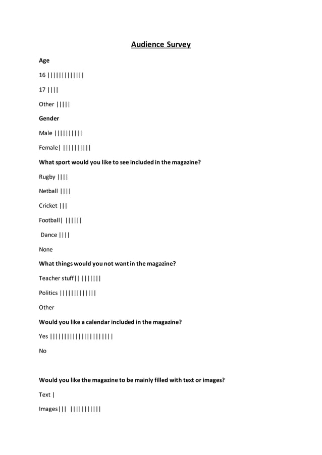 Audience Survey | DOCX