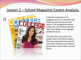 Producing My School Magazine Cover | PPT