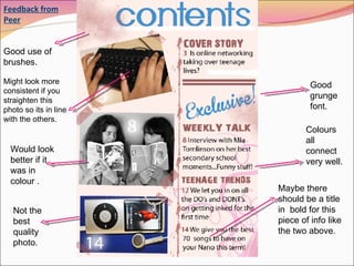 Contents Page of School Magazine | PPT