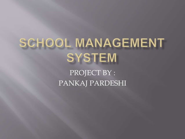 School management system | PPT
