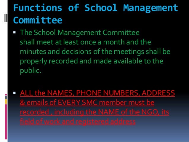 School Management Committee Smc By Cacr