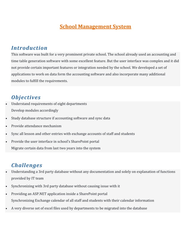 white paper : School Management System | PDF