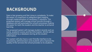 School management system demo for schools with data and information | PPTX