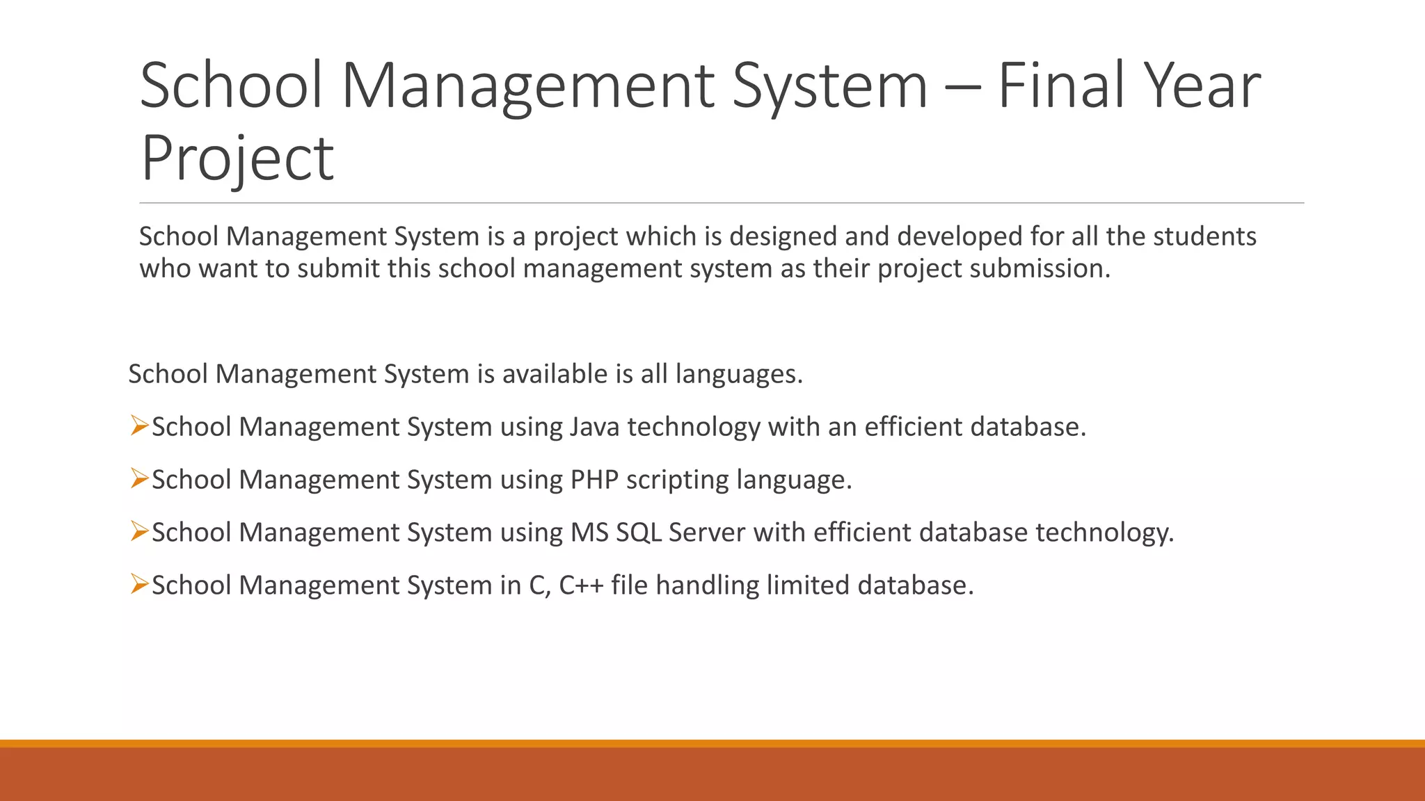 School Management System in c# | PPTX