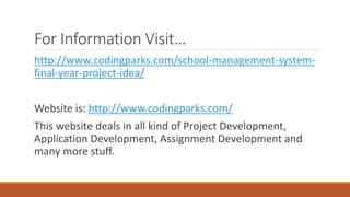 School management system in PHP - Database Project Ideas for Final Year ...