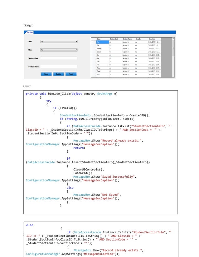 School management system project report.pdf | Databases | Computer Software and Applications