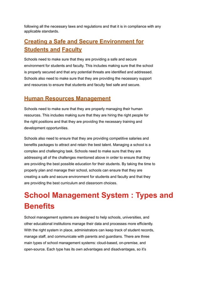 A Comprehensive Guide to School Management System | PDF