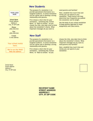 School Newsletter | DOCX