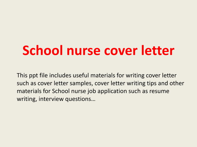 School nurse cover letter | PPTX