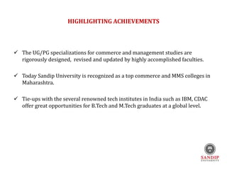 School of commerce and management studies at Sandip University | PPTX