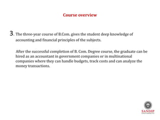 School of commerce and management studies at Sandip University | PPTX