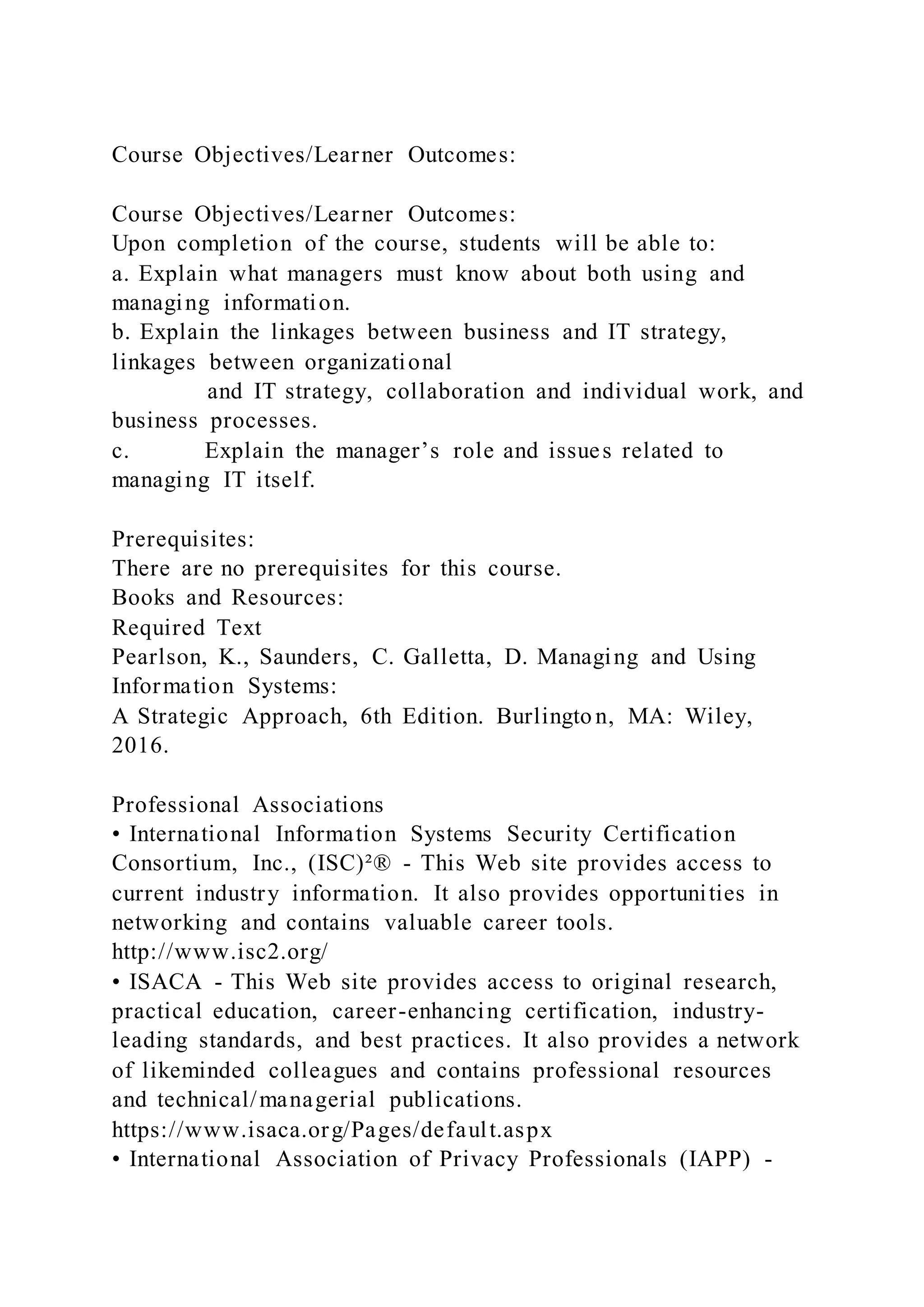 School of Computer & Information SciencesCOURSE | DOCX