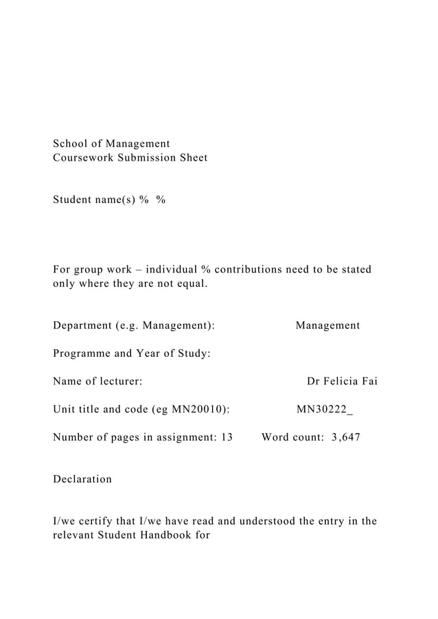 School of Management Coursework Submission Sheet S.docx