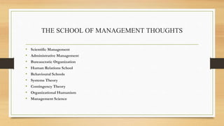 School of management thoughts | PPTX