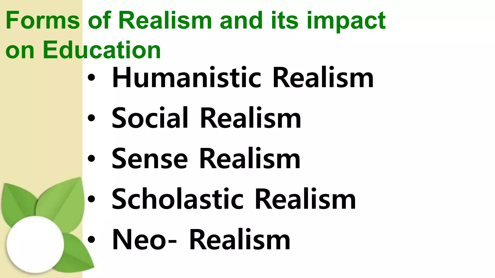 School of philosophy realism | PPTX