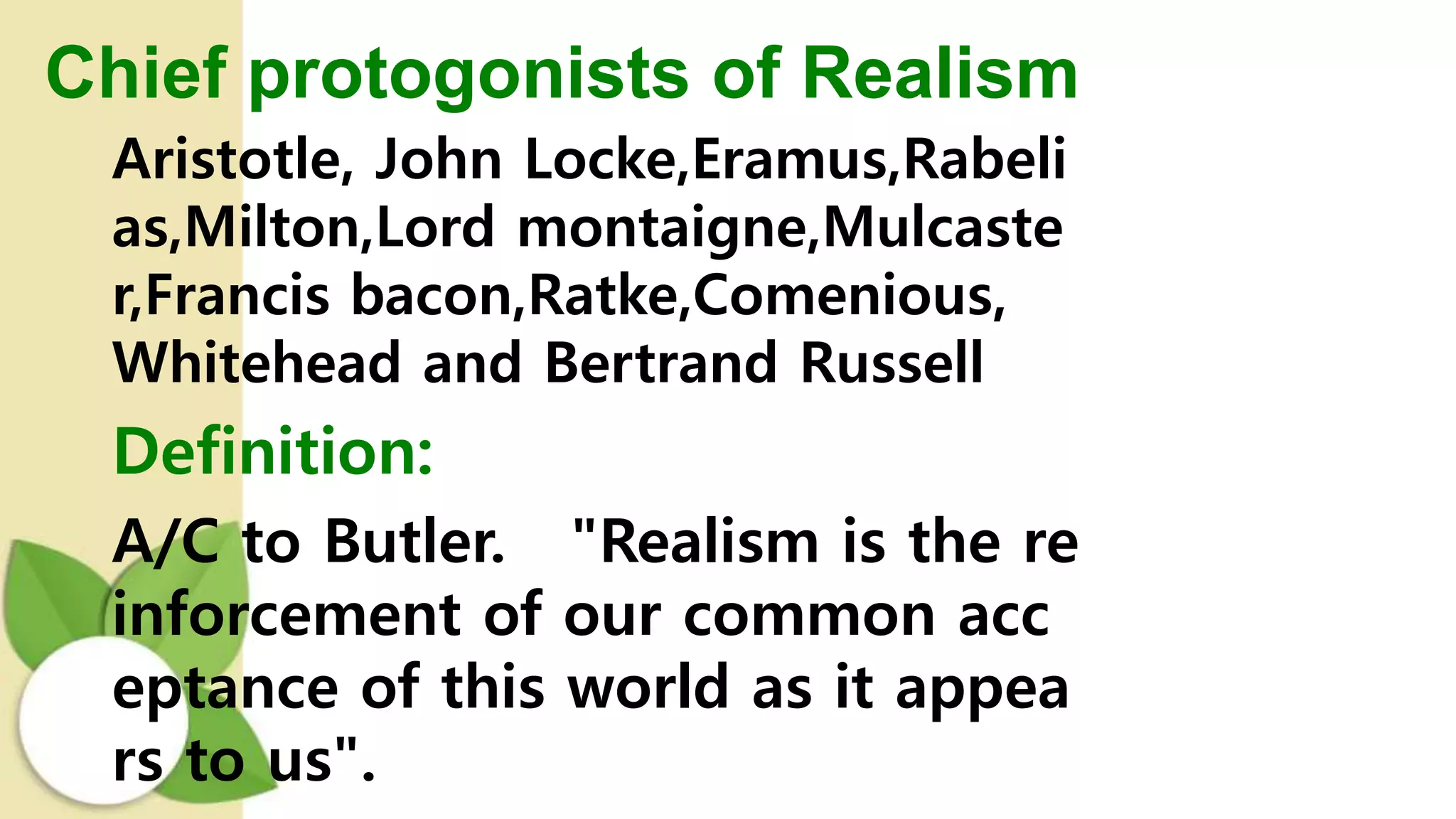 School of philosophy realism | PPTX