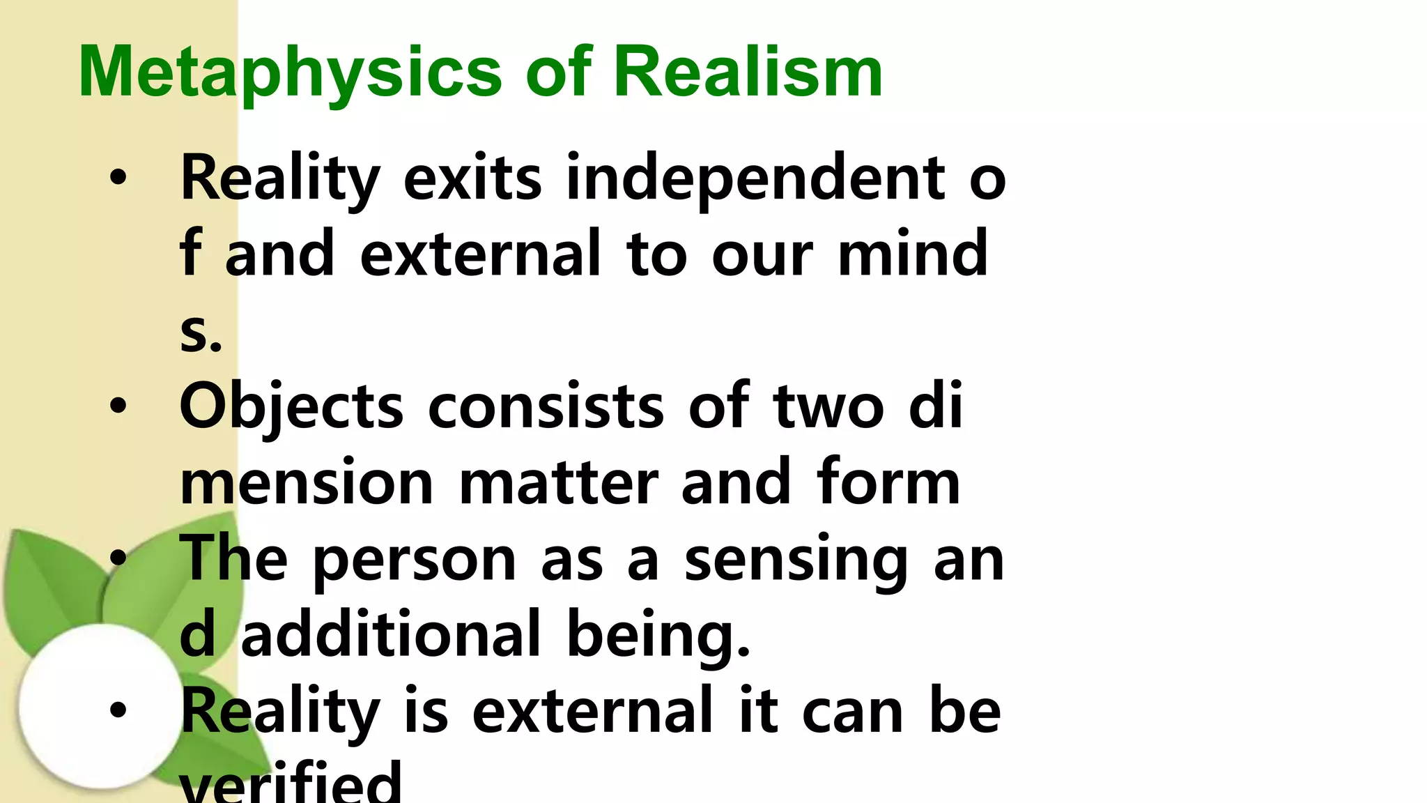School of philosophy realism | PPTX