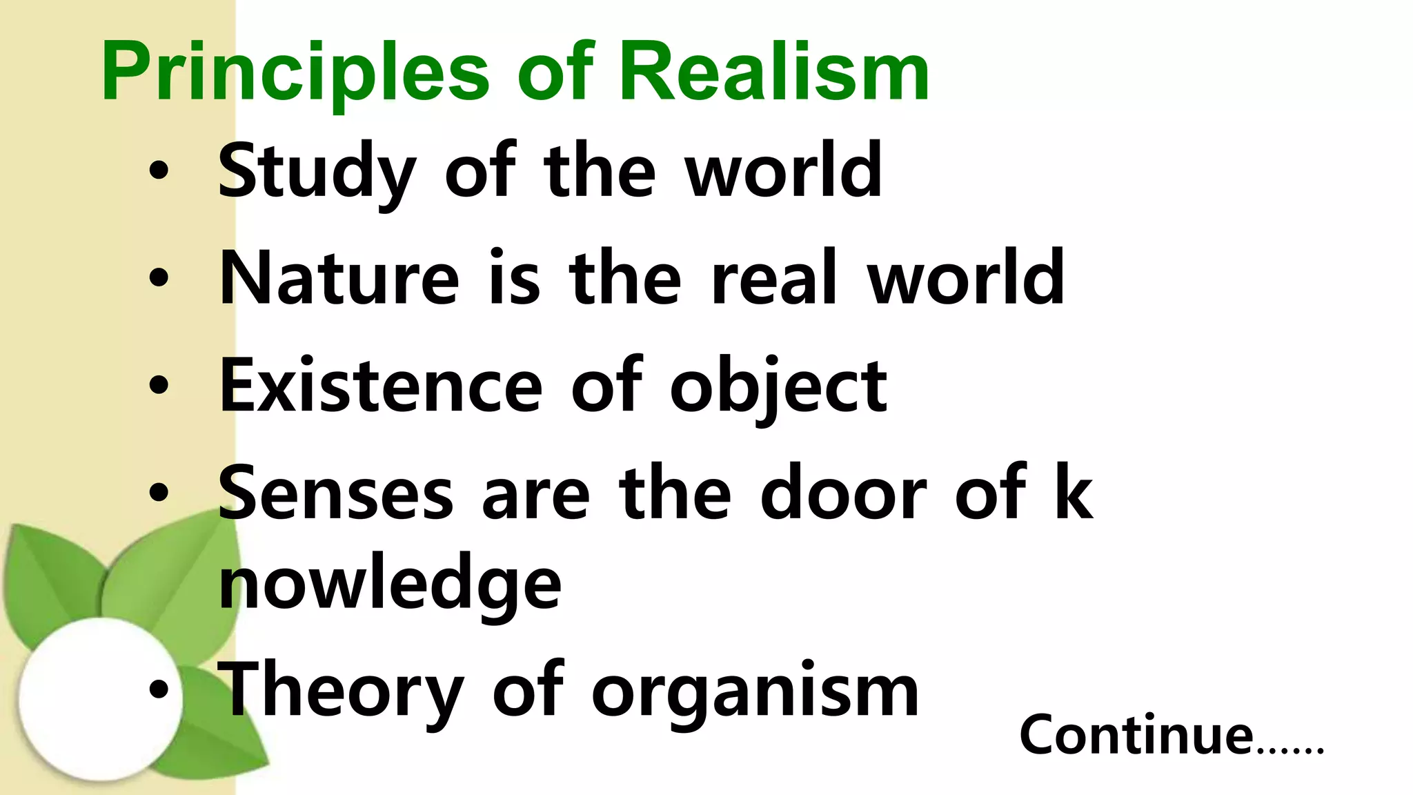 School of philosophy realism | PPTX