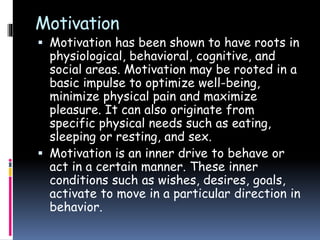 School of Psychology - Motivation | PPTX