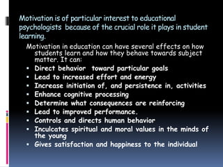 School of Psychology - Motivation | PPTX