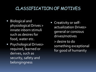 School of Psychology - Motivation | PPTX