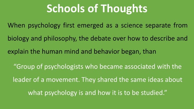 School of thought in psychology | PPT