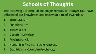 School of thought in psychology | PPTX