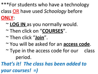 Schoology step by step guide | PPT