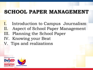 SCHOOL PAPER MANAGEMENT for the cascading | PPTX