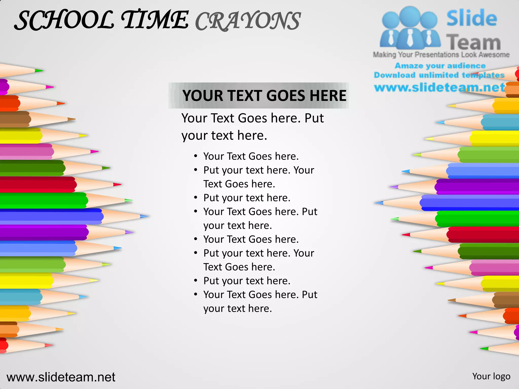 School pencils colorful children time crayons powerpoint ppt templates ...