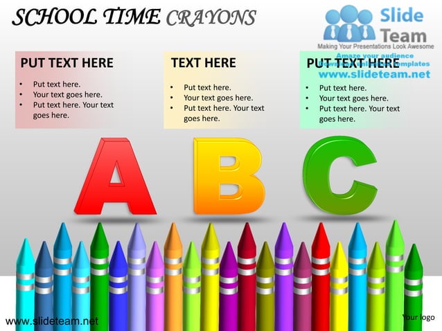 School pencils colorful children time crayons powerpoint ppt templates ...