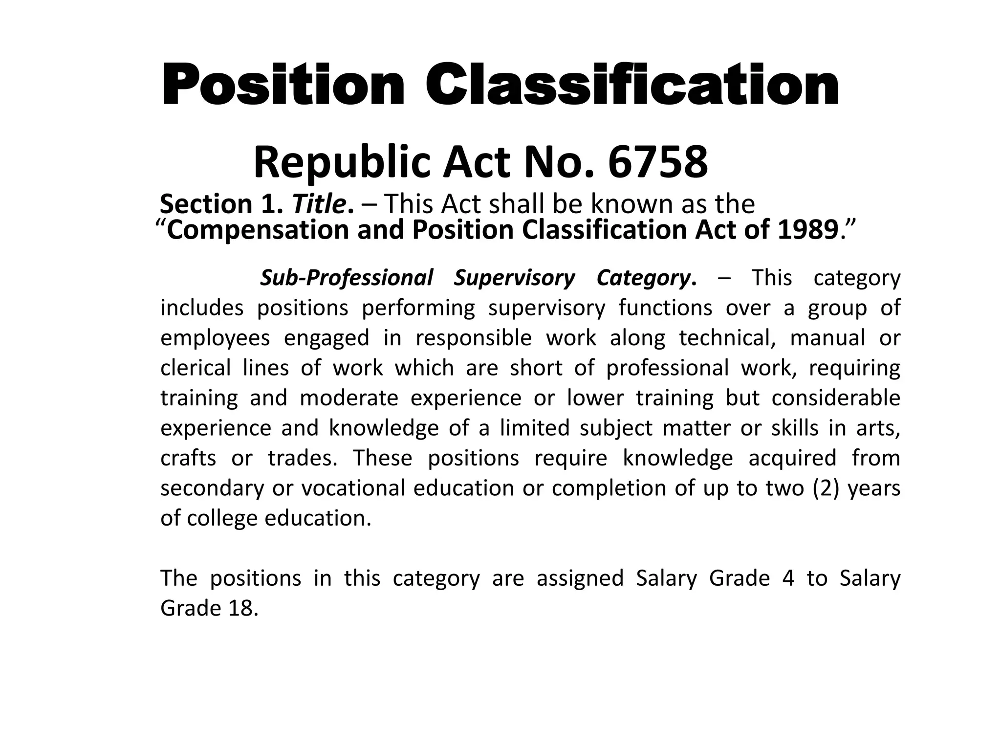 School personnel administration position classification | PPTX
