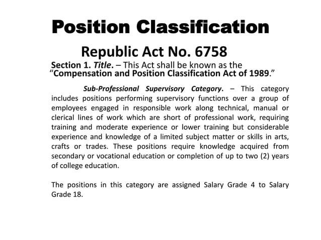 School personnel administration position classification | PPTX