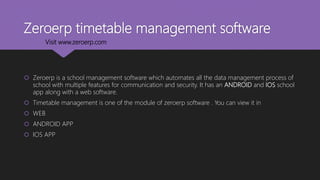 Timetable management software | PPTX | Computer Software and ...